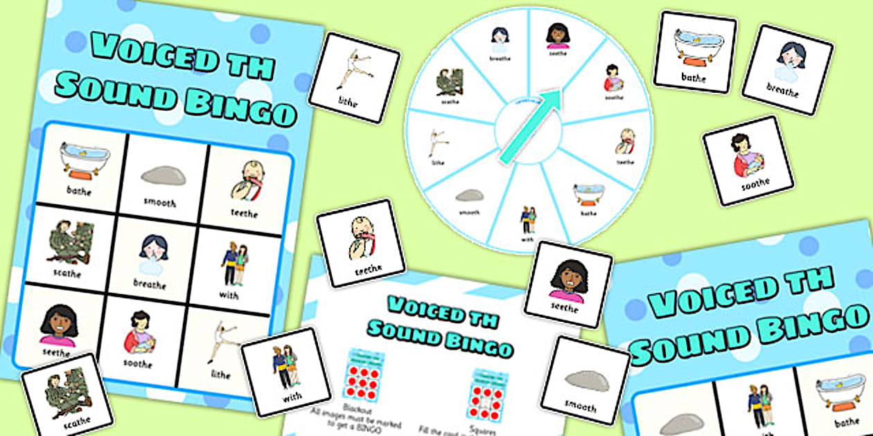 Final Voiced 'th' Sound Spinner Bingo (teacher made)