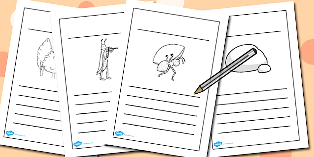 The Ant and the Grasshopper Writing Frames - Twinkl
