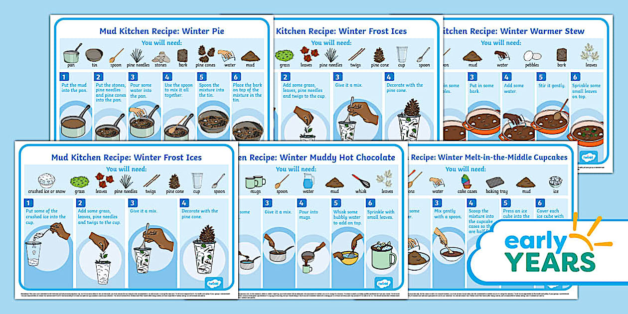 Winter Mud Kitchen Recipes Pack (teacher made) - Twinkl