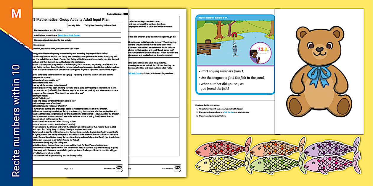 EYFS Teddy Bear Counting to 10 Hide & Seek Adult Input Plan