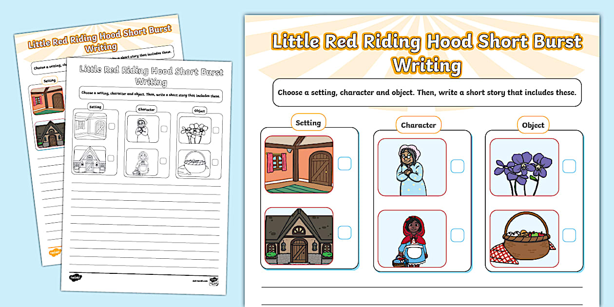 Little Red Riding Hood Short Burst Writing Template - Twinkl
