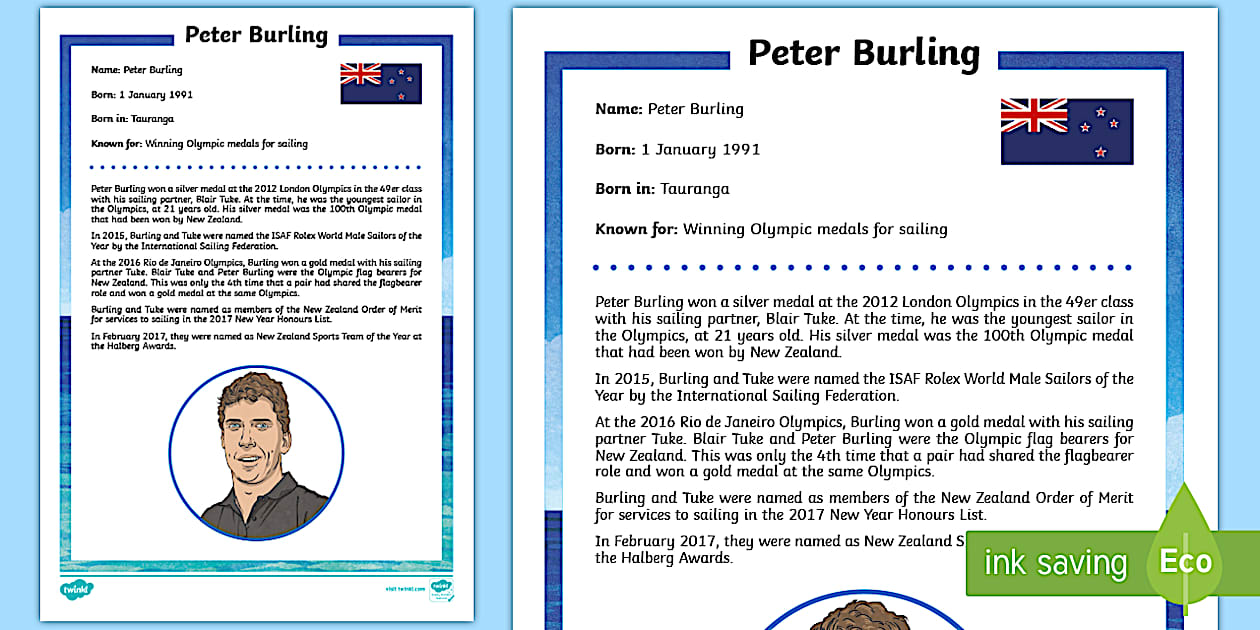 Peter Burling Fact Sheet