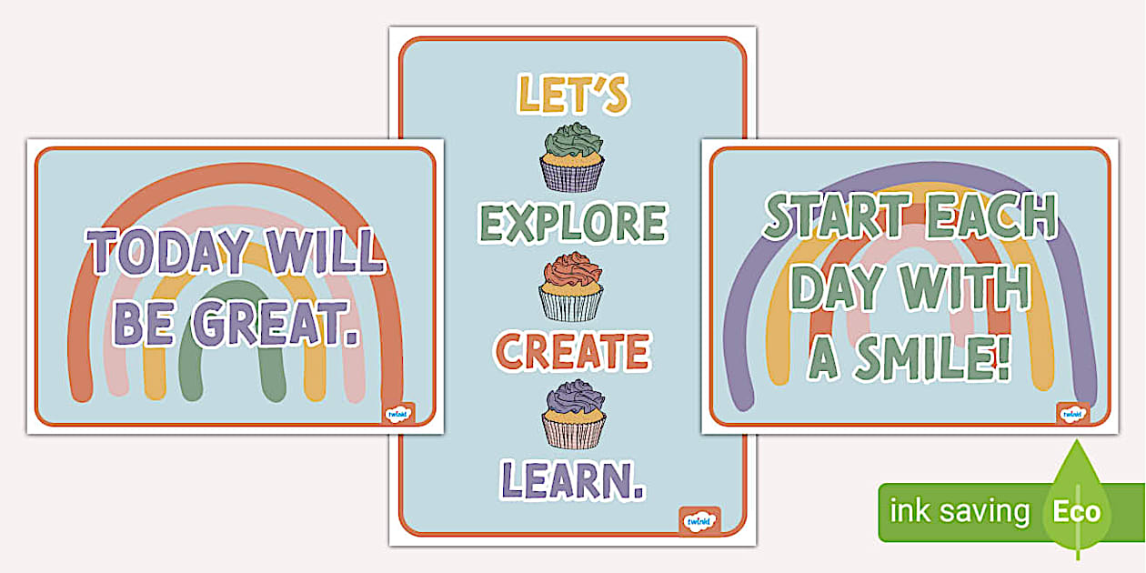 Muted Rainbow Playroom Wall Art Posters (teacher made)