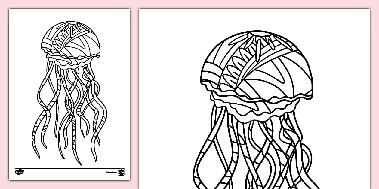 Jellyfish Mindfulness Colouring Sheet - Twinkl - KS1
