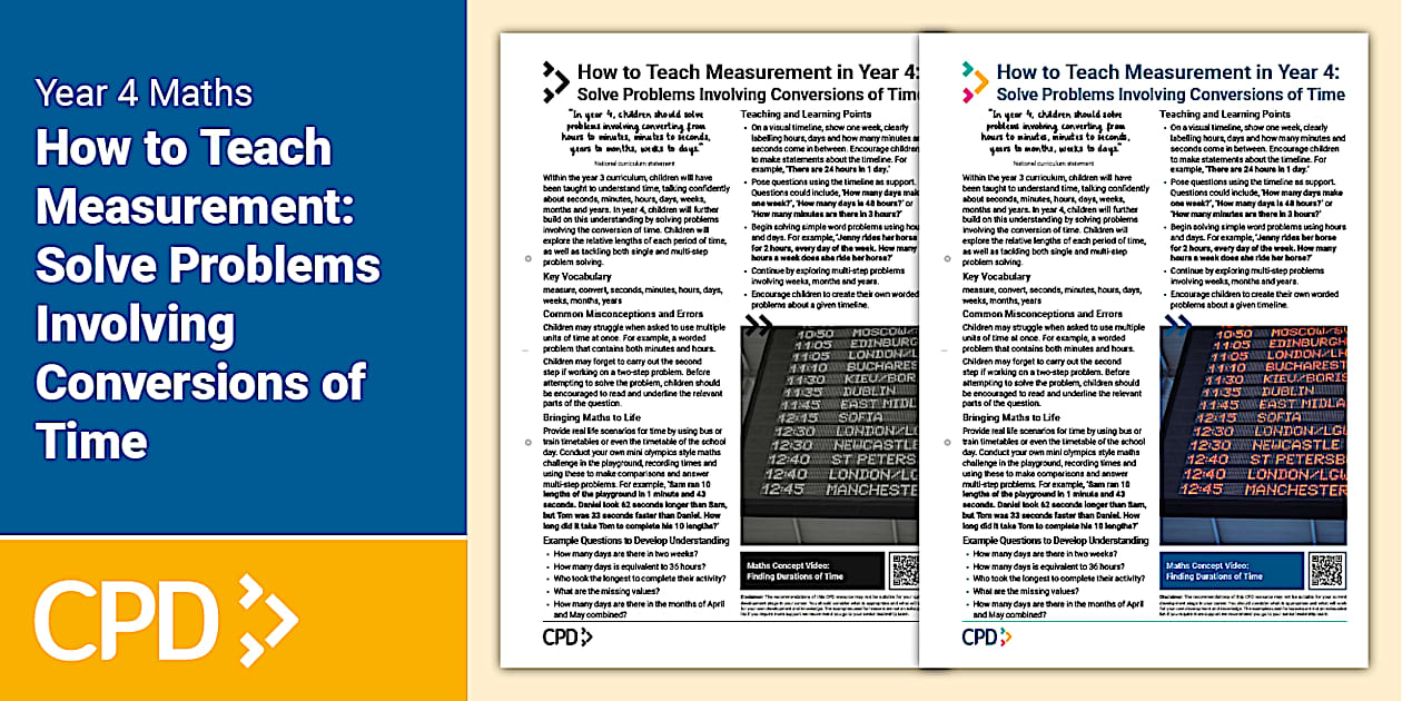 How to Teach Measurement in Year 4: Solve Problems Involving Conversions of