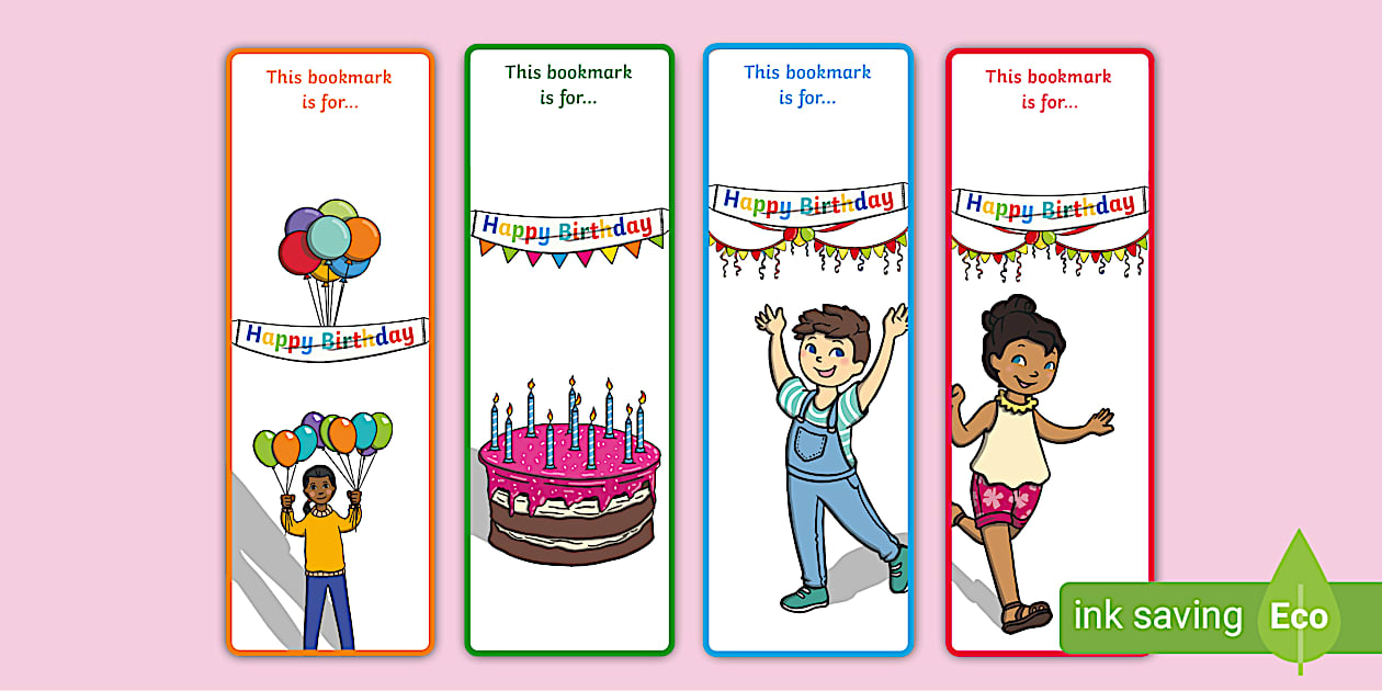 Happy Birthday Bookmarks - Primary Resources (teacher made)