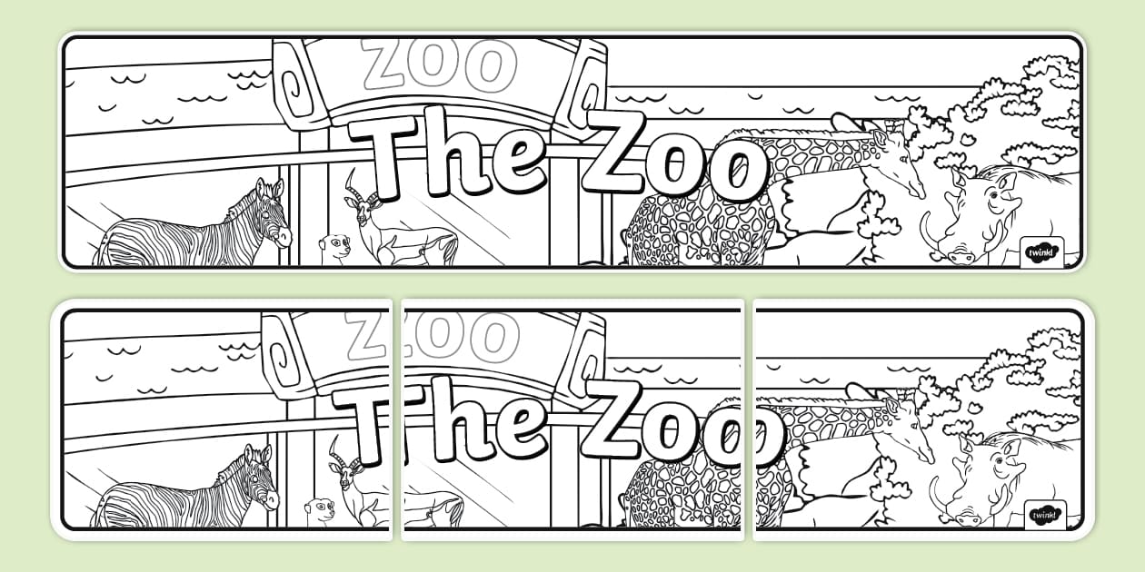 The Zoo Colouring Display Banner (teacher made) - Twinkl