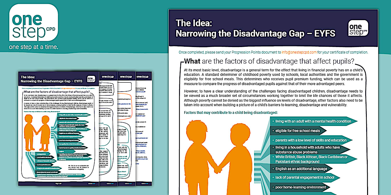 CPD: Narrowing the Disadvantaged Pupils Gap EYFS - Twinkl