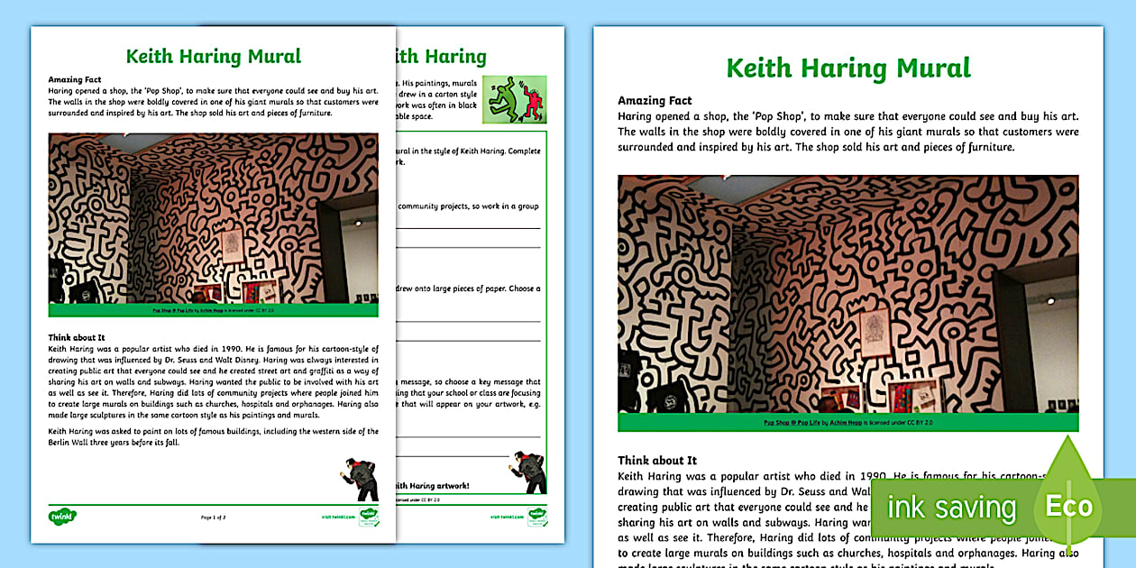 Keith Haring Mural Activity (Teacher-Made) - Twinkl