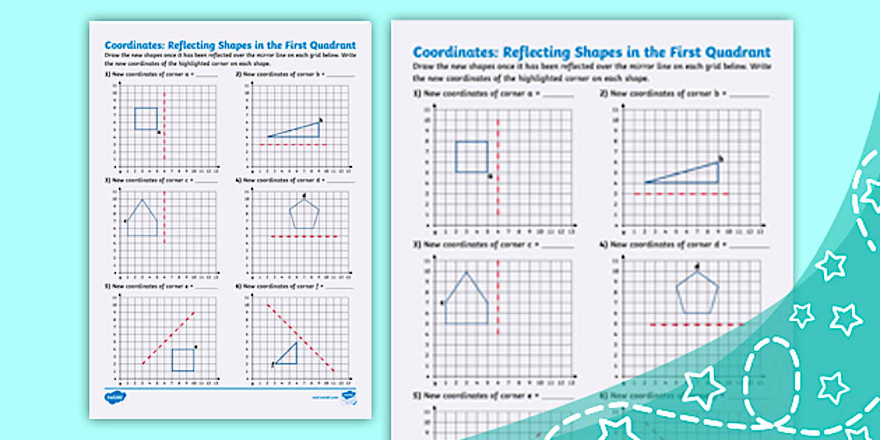 👉 Coordinates: Reflecting Shapes in the First Quadrant