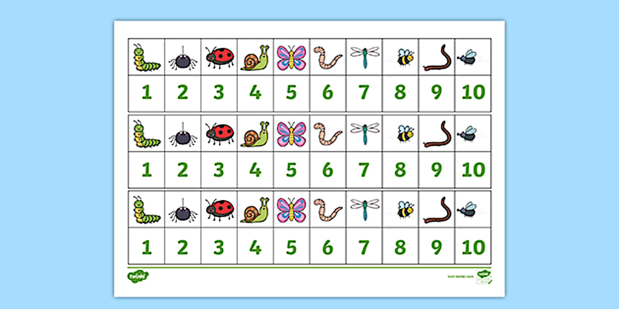 Minibeasts Number Track (1-10) (teacher made) - Twinkl