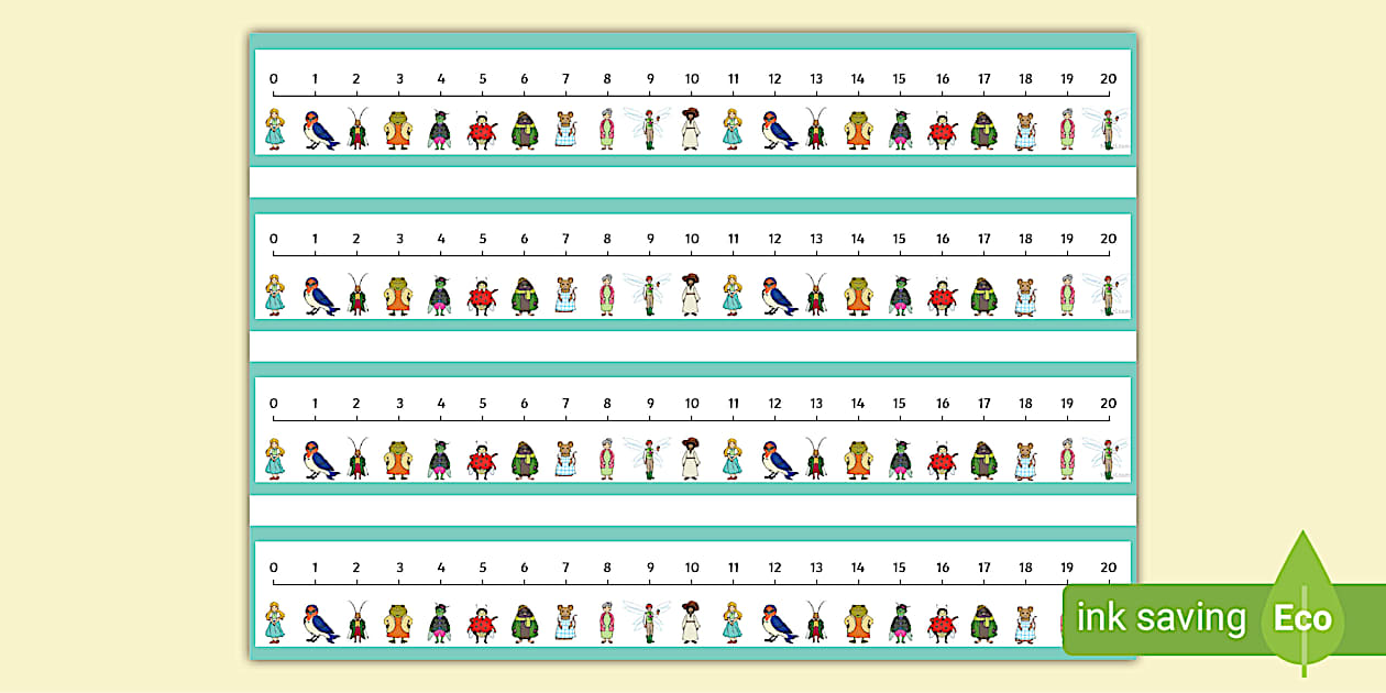 Thumbelina Number Lines 0-20 (teacher made) - Twinkl