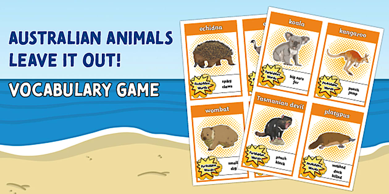 Australian Animals 'Leave It Out!' Game Cards