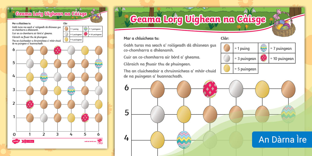 Lorg Uighean na Càisge - Geama co-chomharran - Twinkl