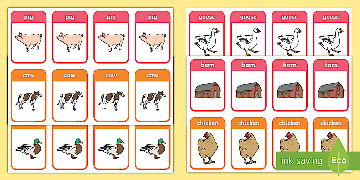 Farm Vocabulary Snap Cards