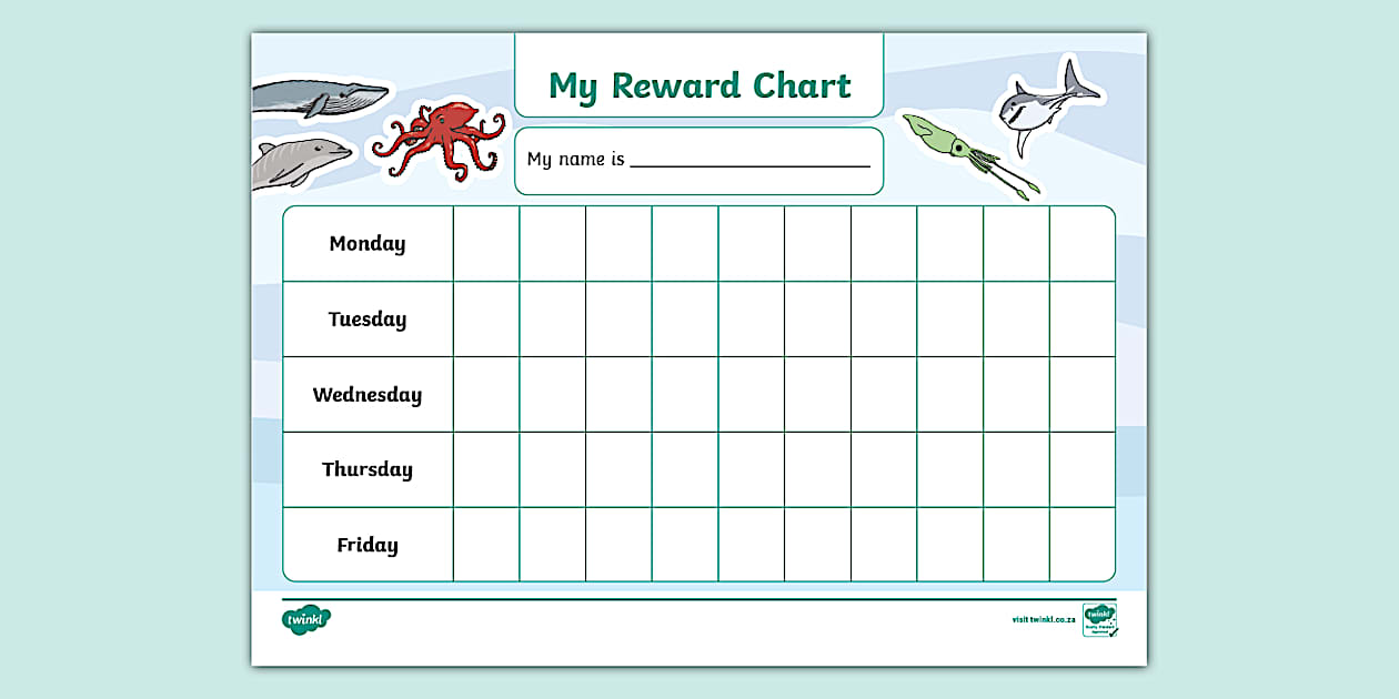 Sea Creature Reward Chart (phát triển bởi giáo viên)