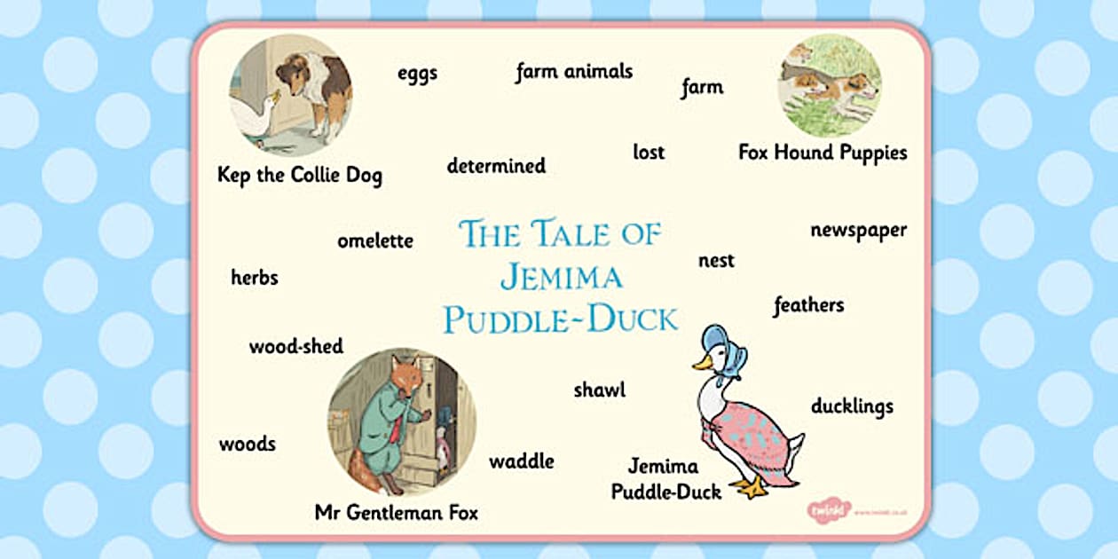 The Tale of Jemima Puddle Duck Word Mat - jemima puddle-duck