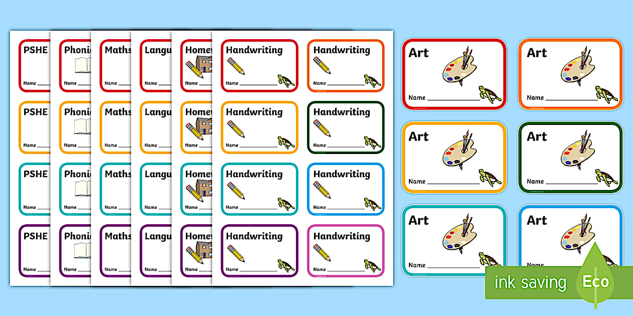 Turtle Themed Editable Book Labels (teacher made) - Twinkl