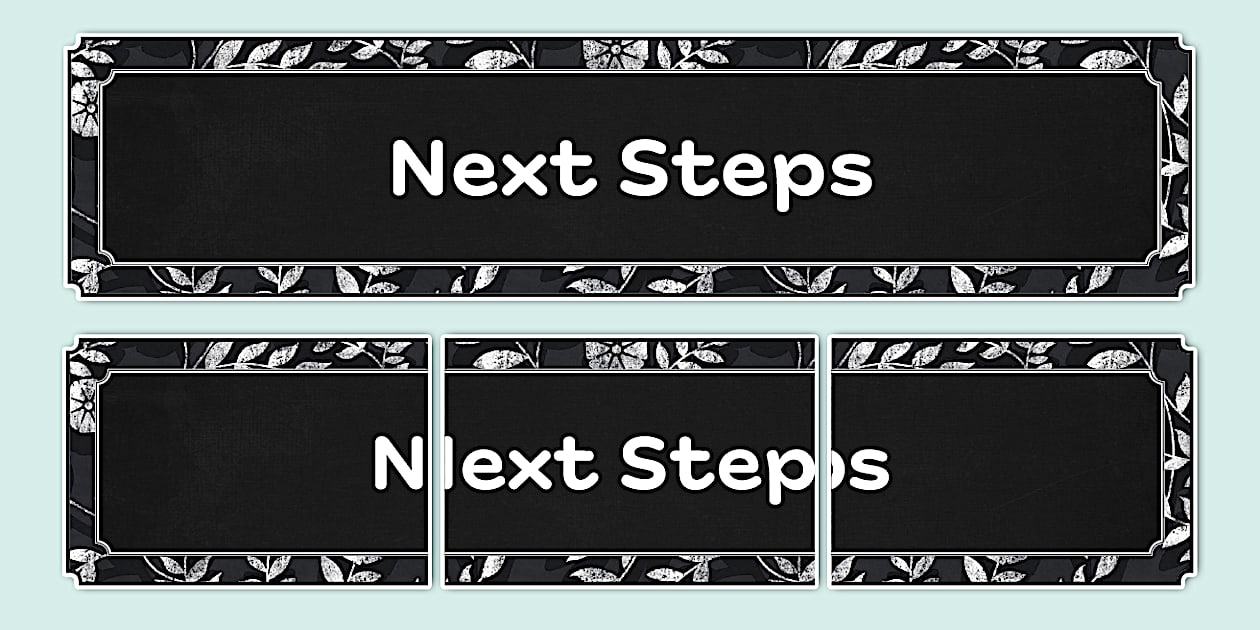 Chalkboard-Themed Next Steps Display Banner (teacher made)