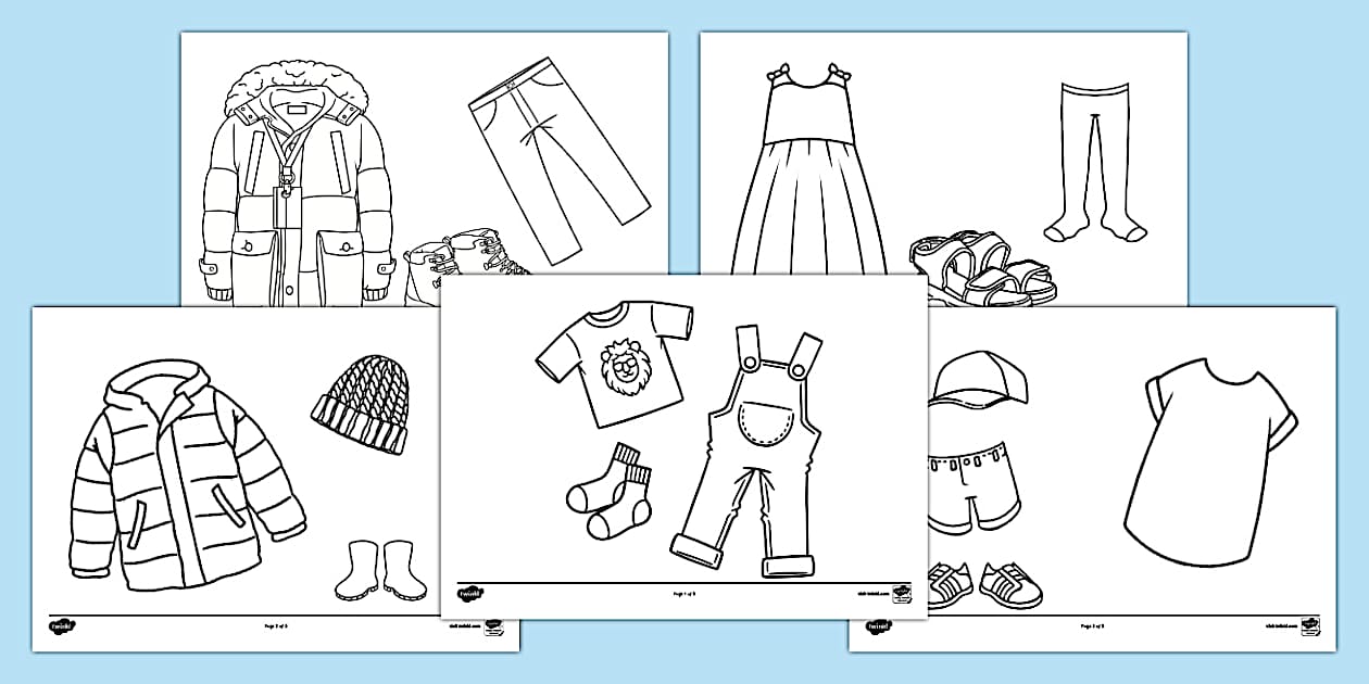 Outfits Colouring Pages - Twinkl - KS1 (teacher made)