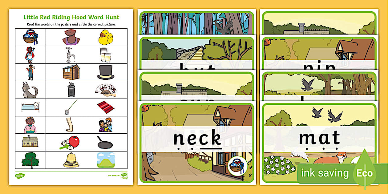 Little Red Riding Hood CVC Word Hunt (teacher made) - Twinkl