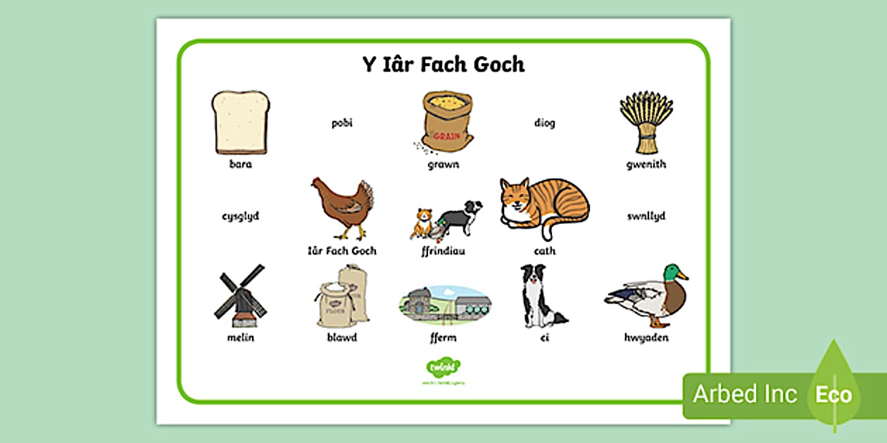 Mat Geirfa Yr Iâr Fach Goch (teacher made) - Twinkl