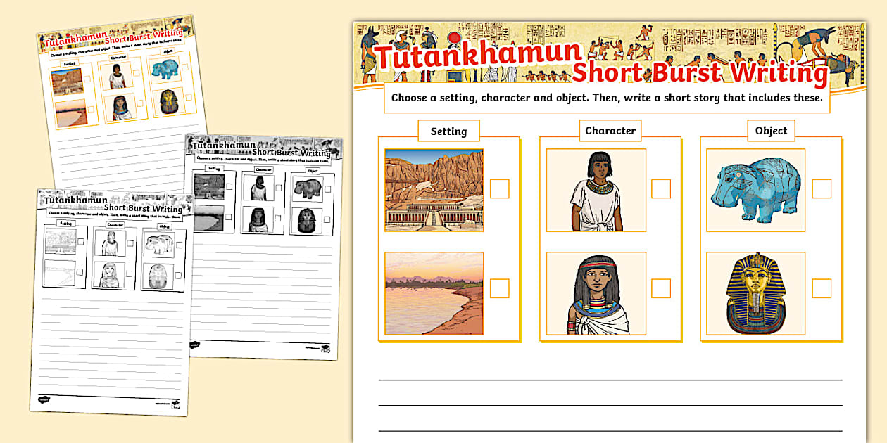 Tutankhamun Short Burst Writing Template (Teacher-Made)