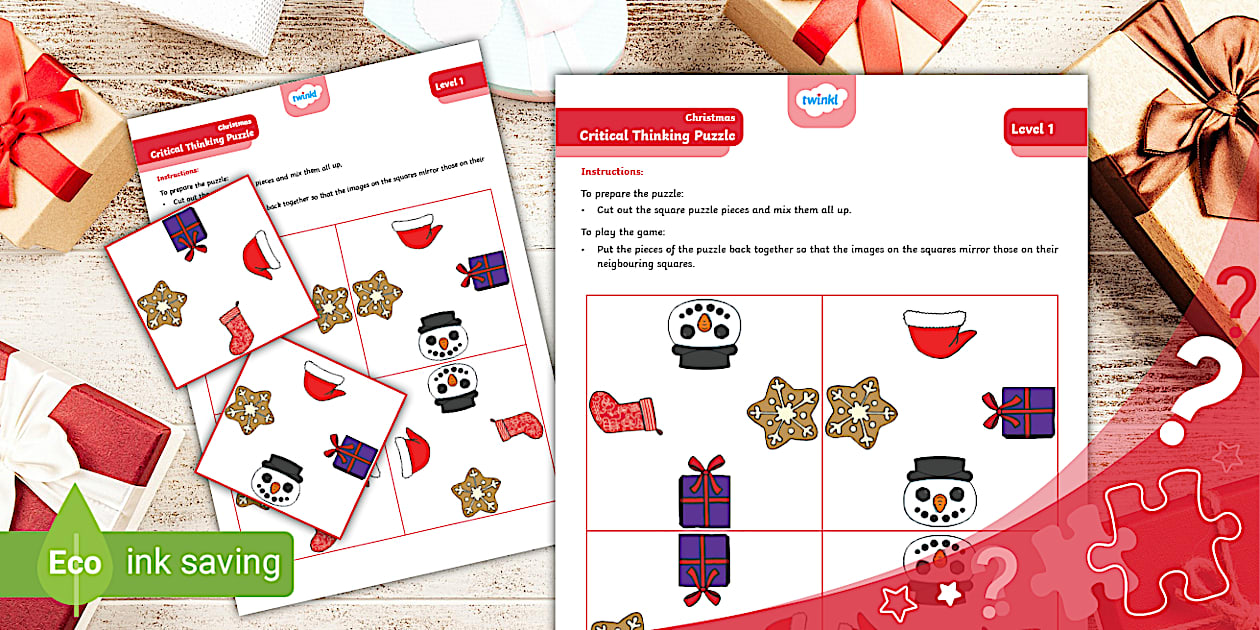 Christmas Critical Thinking Jigsaw Puzzle – L1 - Twinkl