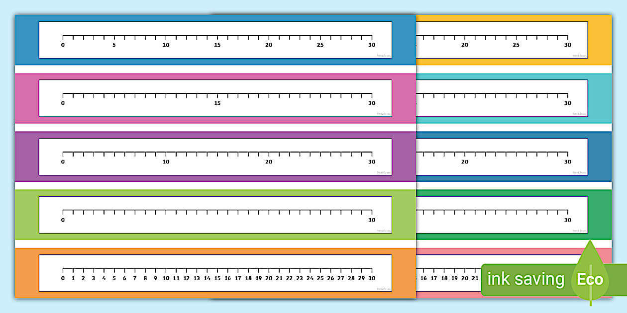 Black and White 0 to 30 Number Line (teacher made) - Twinkl