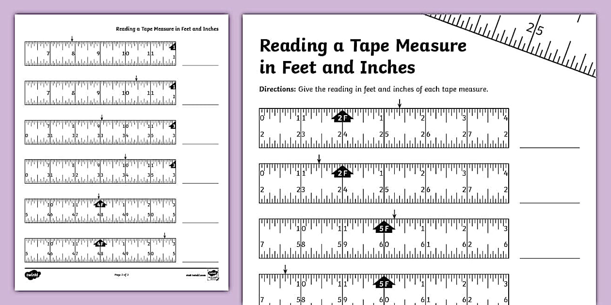 Reading a Tape Measure Worksheet | Resource | Twinkl USA