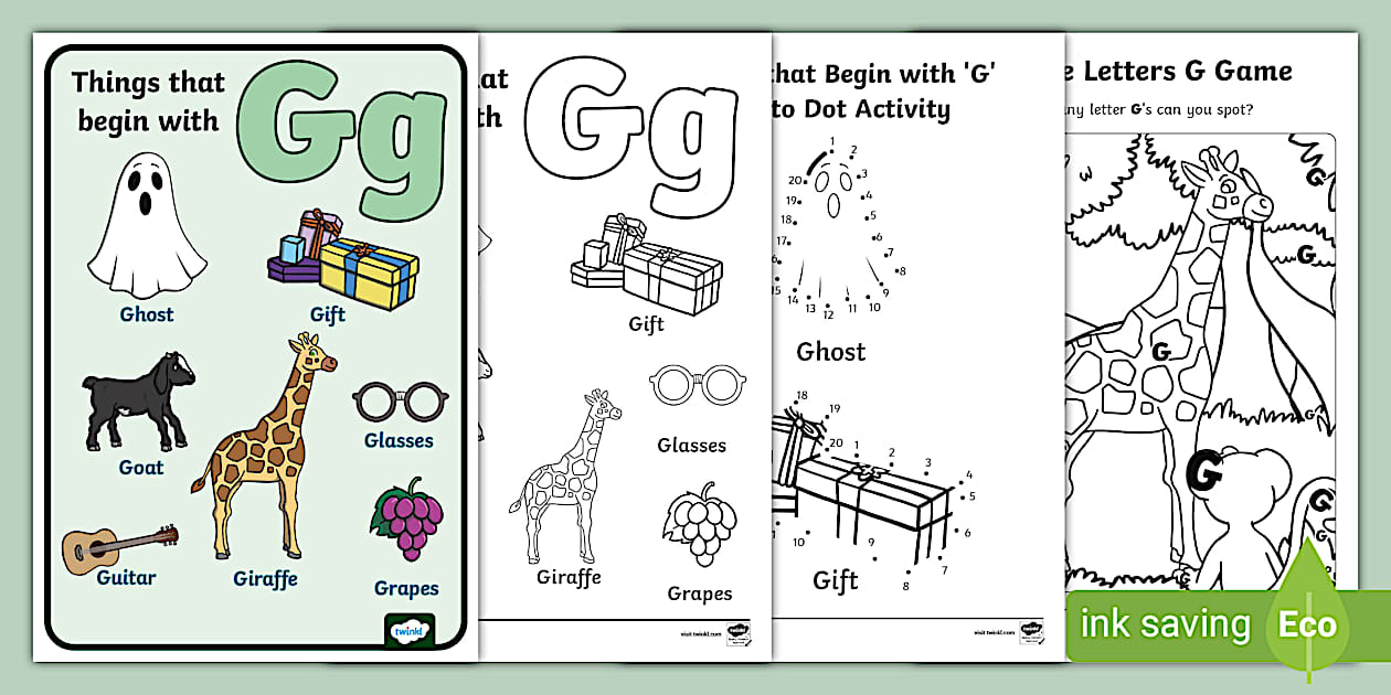 Things that Begin with G Worksheets Pack | Primary Resources