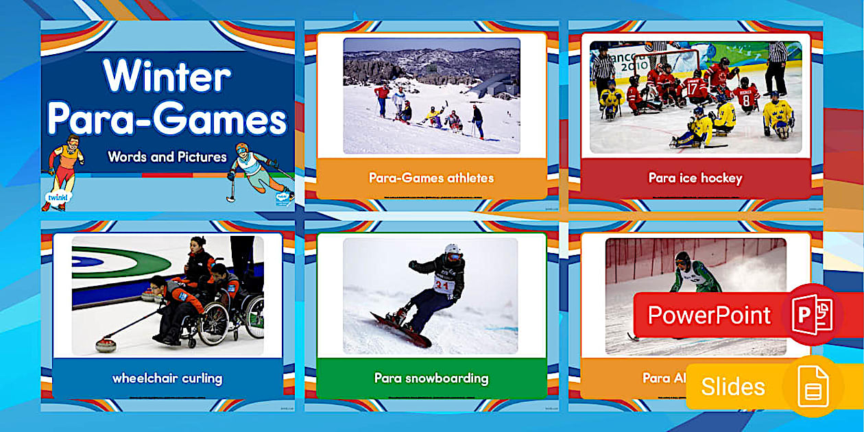 Winter Para-Games Words and Pictures PowerPoint & Google Slides