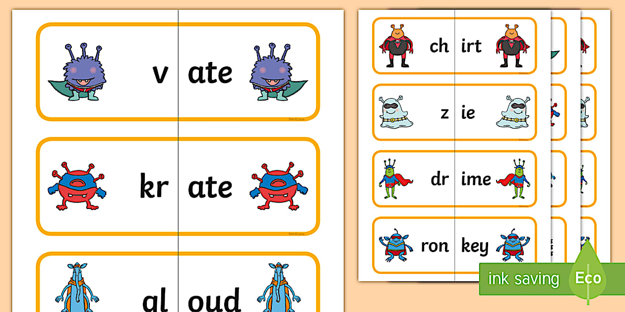 Phase 5 Aliens Assemble Nonsense Words Game (teacher made)
