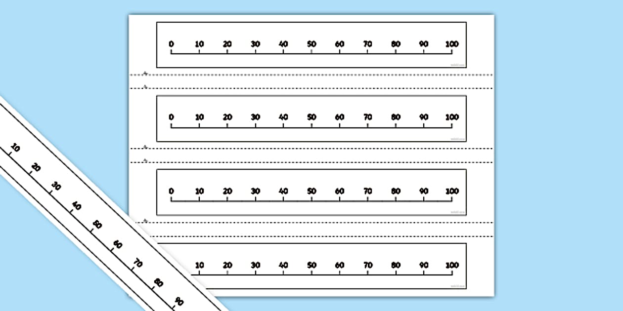 Whole Numbers Numbered Number Lines 0 -100 by Tens - Twinkl