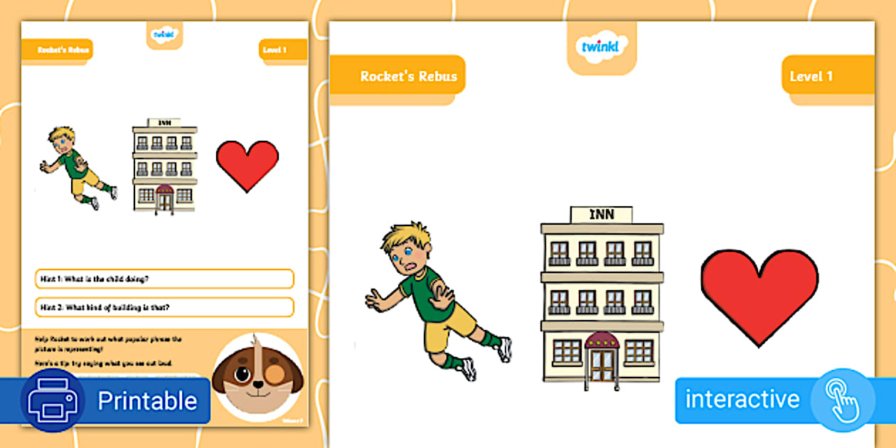 Rocket's Rebus - Volume 7 - Kids Logic Puzzle – Twinkl - L1