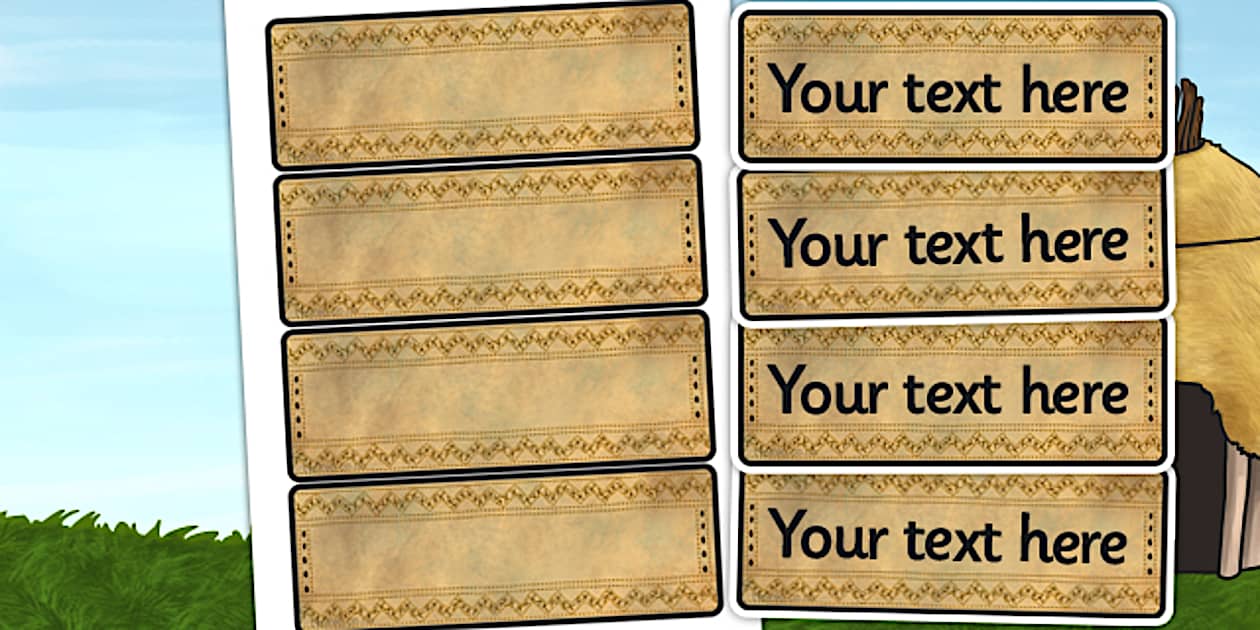 Bronze Age Themed Editable Labels