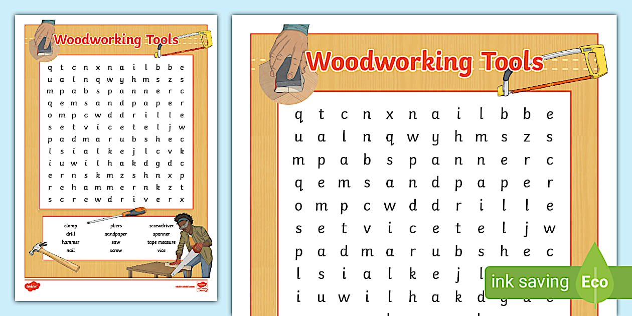 Woodworking Tools Word Search (teacher made) - Twinkl