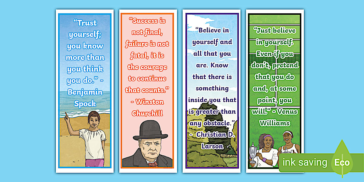 Confidence Quote Bookmarks (Teacher-Made) - Twinkl