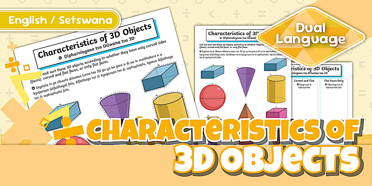Grade 4 Maths - Term 3 - Characteristics of 3D Objects Activity Sheet