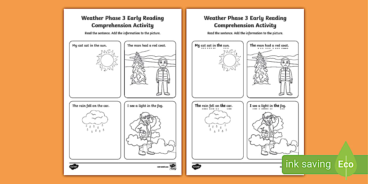 Weather Phase 3 Early Reading Comprehension Activity