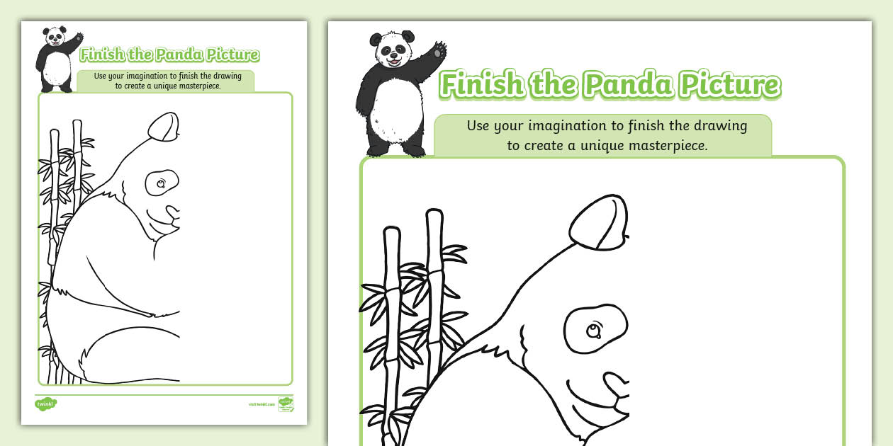 Finish the Panda Picture Worksheet (teacher made) - Twinkl