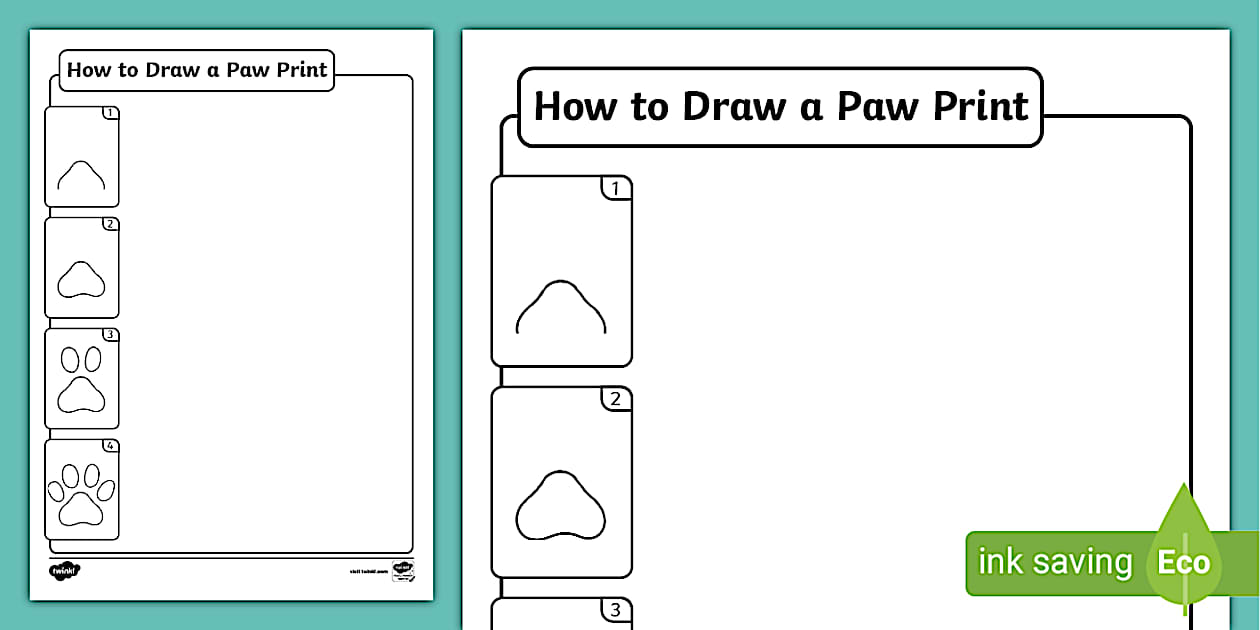 How to Draw a Paw Print - Twinkl