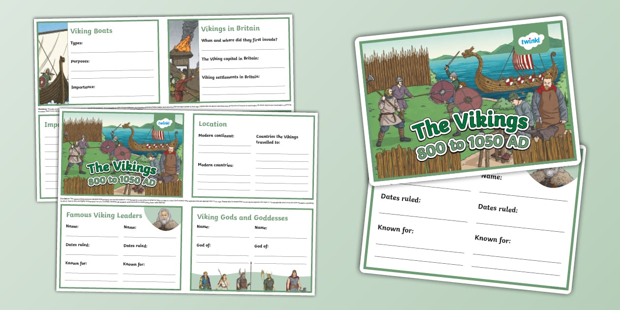 The Vikings Fact Cards Template (teacher made) - Twinkl