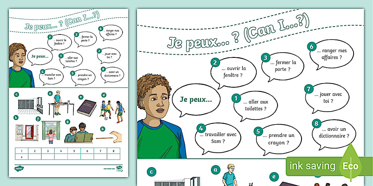 👉 French 'Can I…?' Worksheet - Twinkl - Languages - KS2