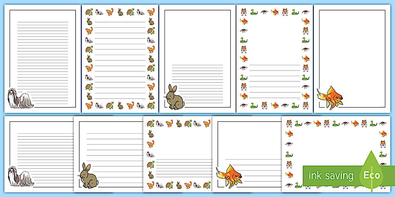 Editable Pets Page Borders (teacher made) - Twinkl