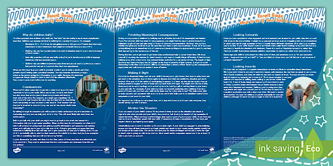 Parent Guide To What to Do If Your Child Is A Bully - Twinkl