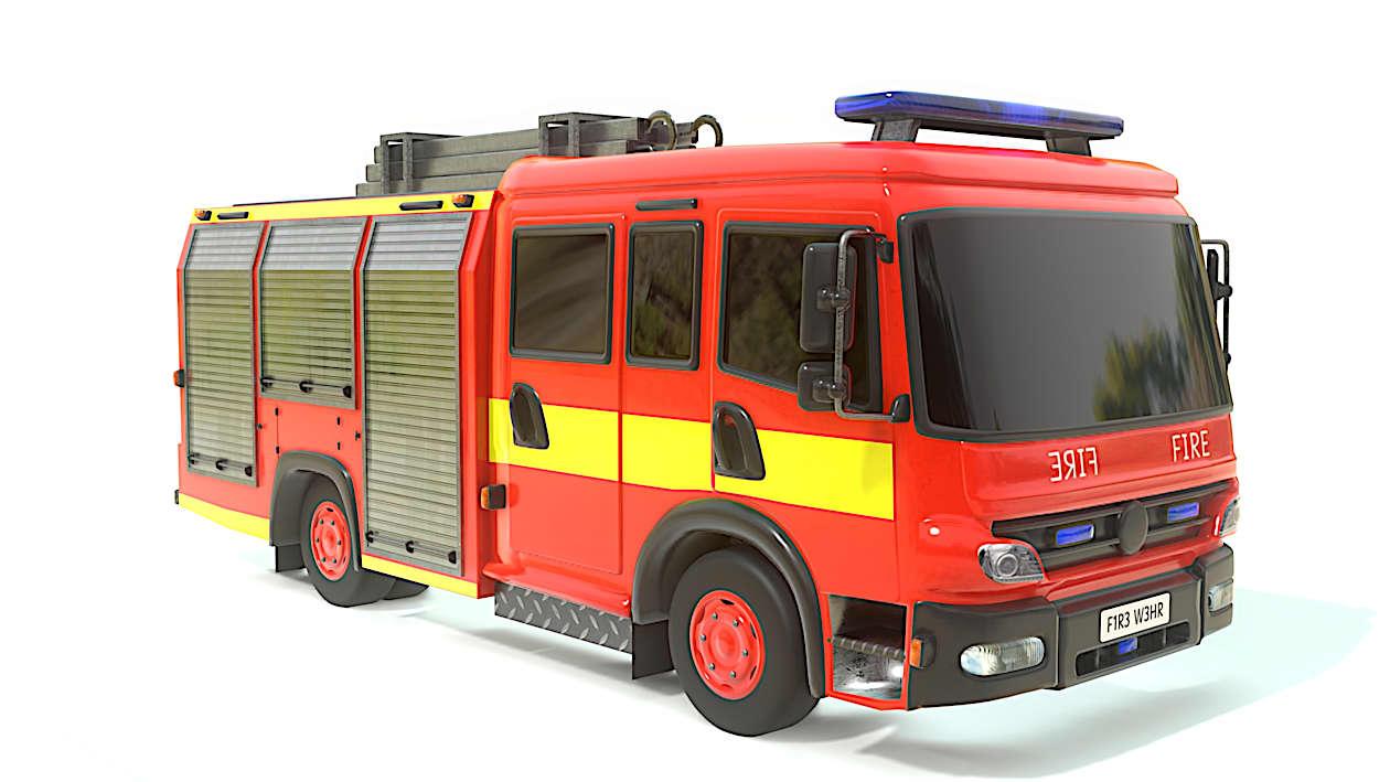 3D Model: Vehicles - Fire Engine (teacher made) - Twinkl
