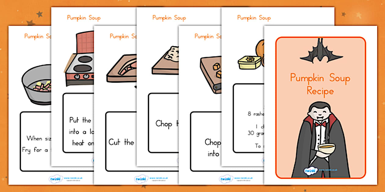 Halloween Pumpkin Soup Recipe Sheets