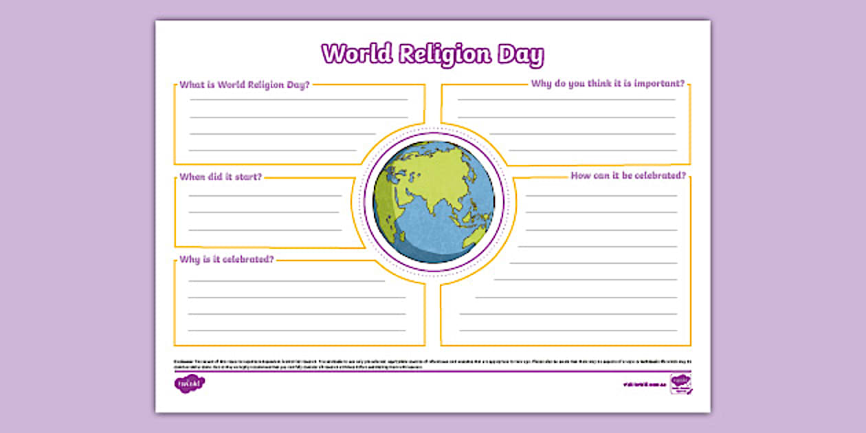 World Religion Day Research Task (Teacher-Made) - Twinkl