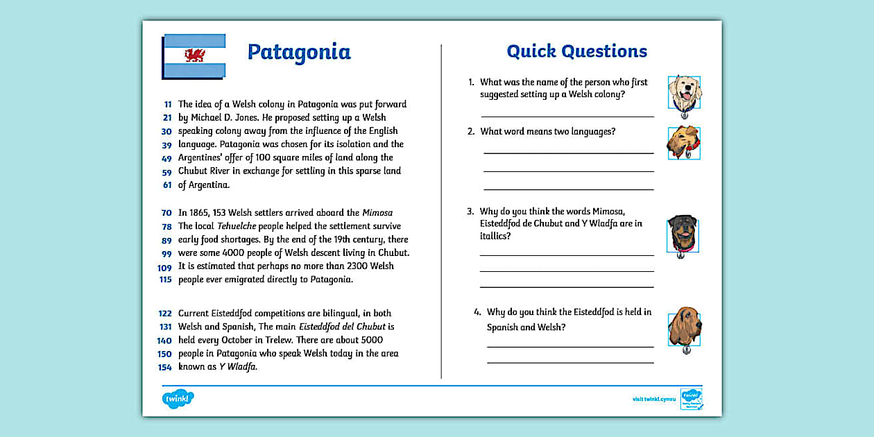 60-Second Read - Patagonia (teacher made) - Twinkl